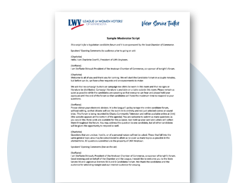 Part IV Moderator Script — League of Women Voters Minnesota (LWVMN)