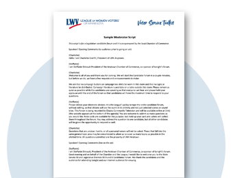Part IV Moderator Script — League of Women Voters Minnesota (LWVMN)