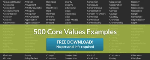 Core Values List with 500 Examples — Threads Culture