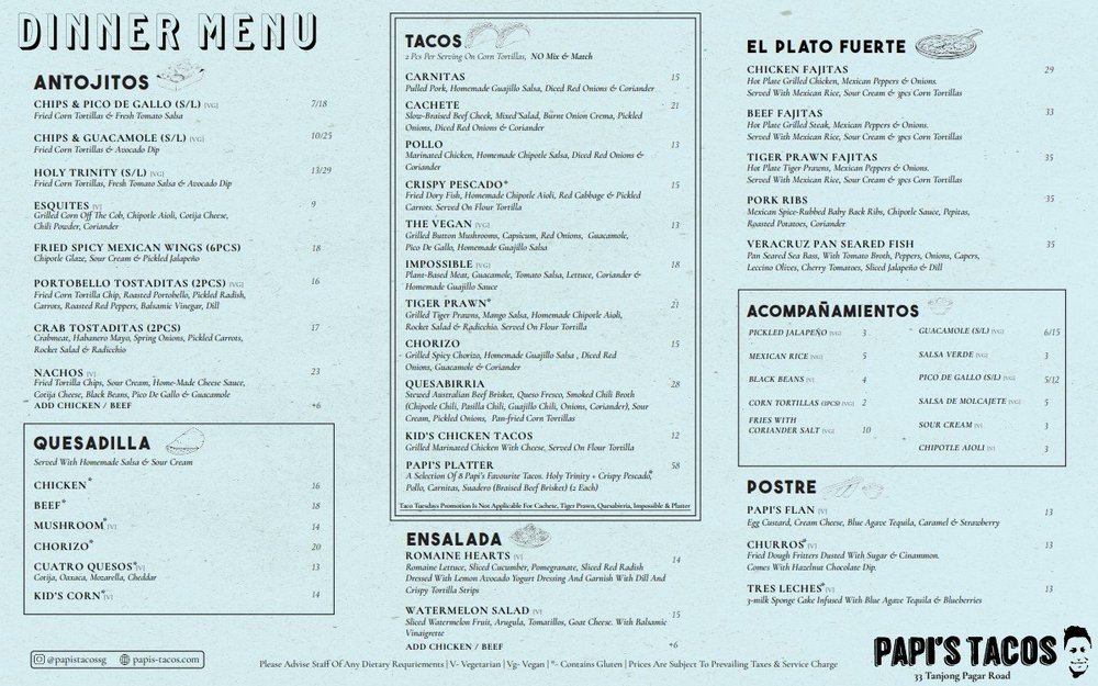 Our Menu: Tacos, Burritos, Quesedillas — Papi’s Tacos