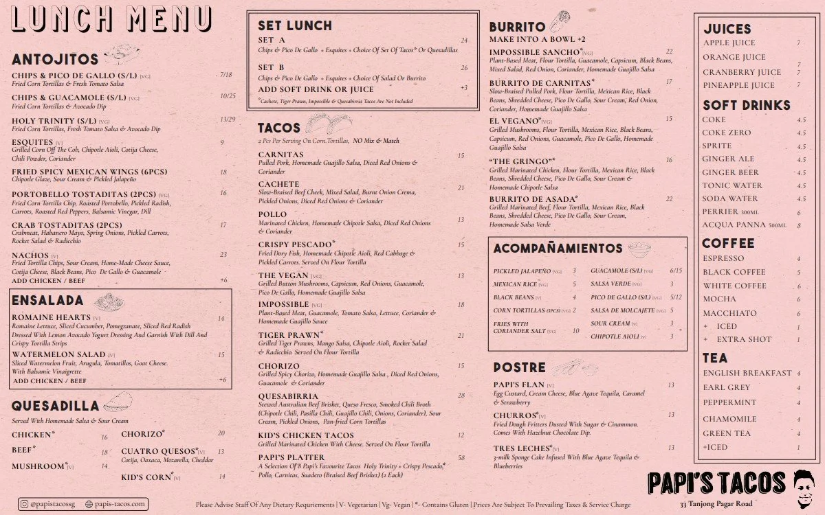 Our Menu: Tacos, Burritos, Quesedillas — Papi’s Tacos