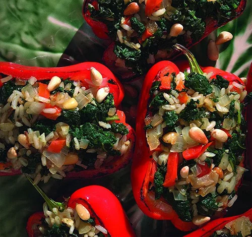 Roasted Red Peppers Stuffed with Kale & Rice — Dr. Allison Becker