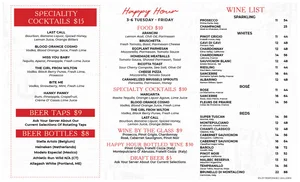 Menus — Bianco Rosso Restaurant & Bar