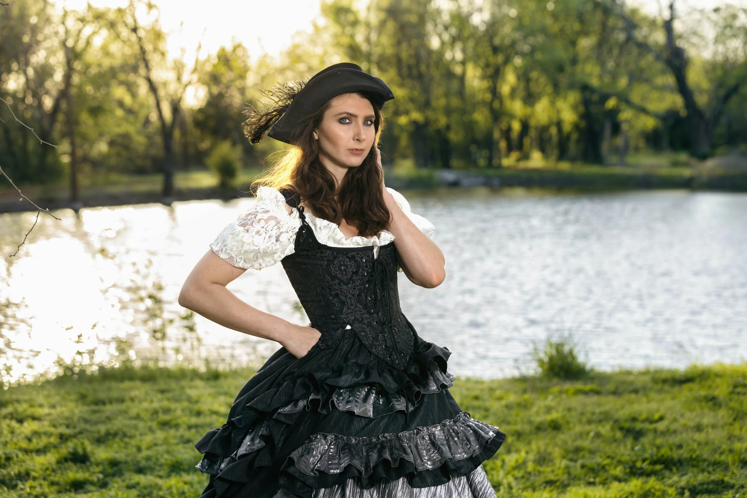 Black and Silver Pirate Bride Ballgown Dress — Silver Leaf Costumes ...