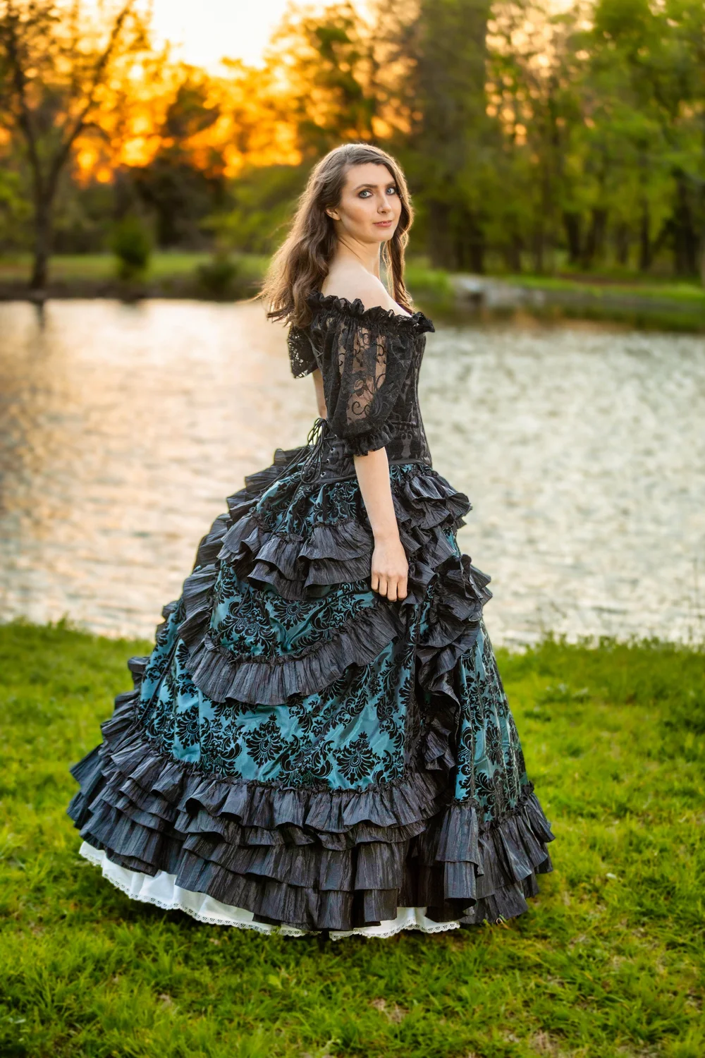 Elegant Black Victorian Ball Gowns
