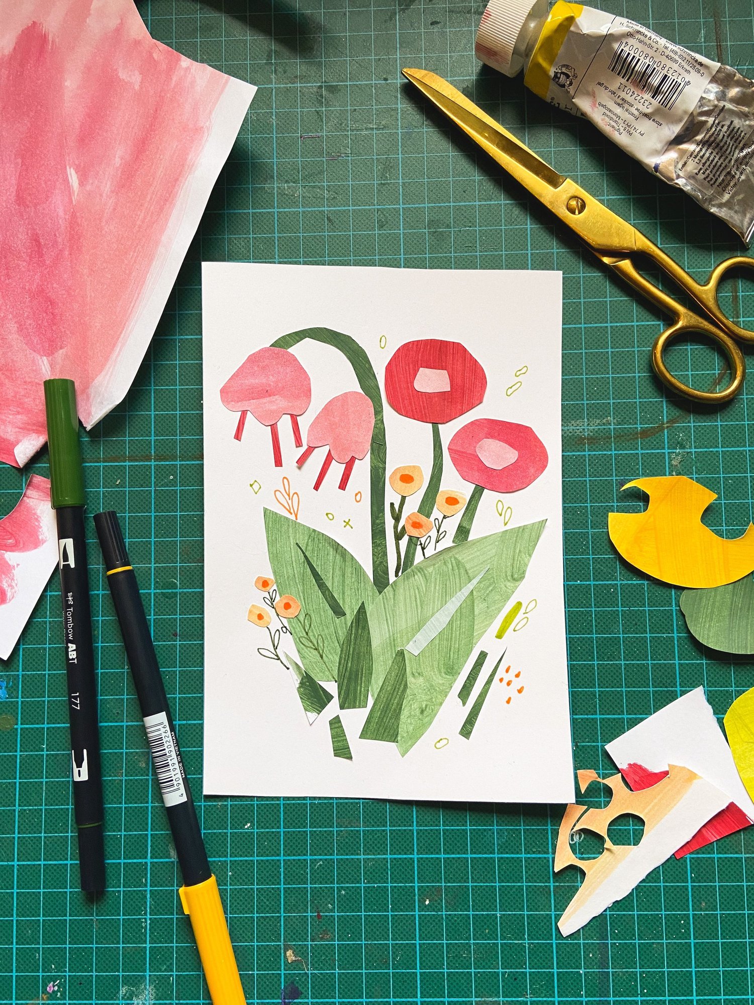 falling in love with papercut collage illustration — by Jessica Elena