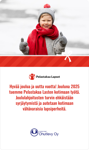 Joululahjoitus Pelastakaa Lapset ry:lle — Uudenmaan Ohutlevy