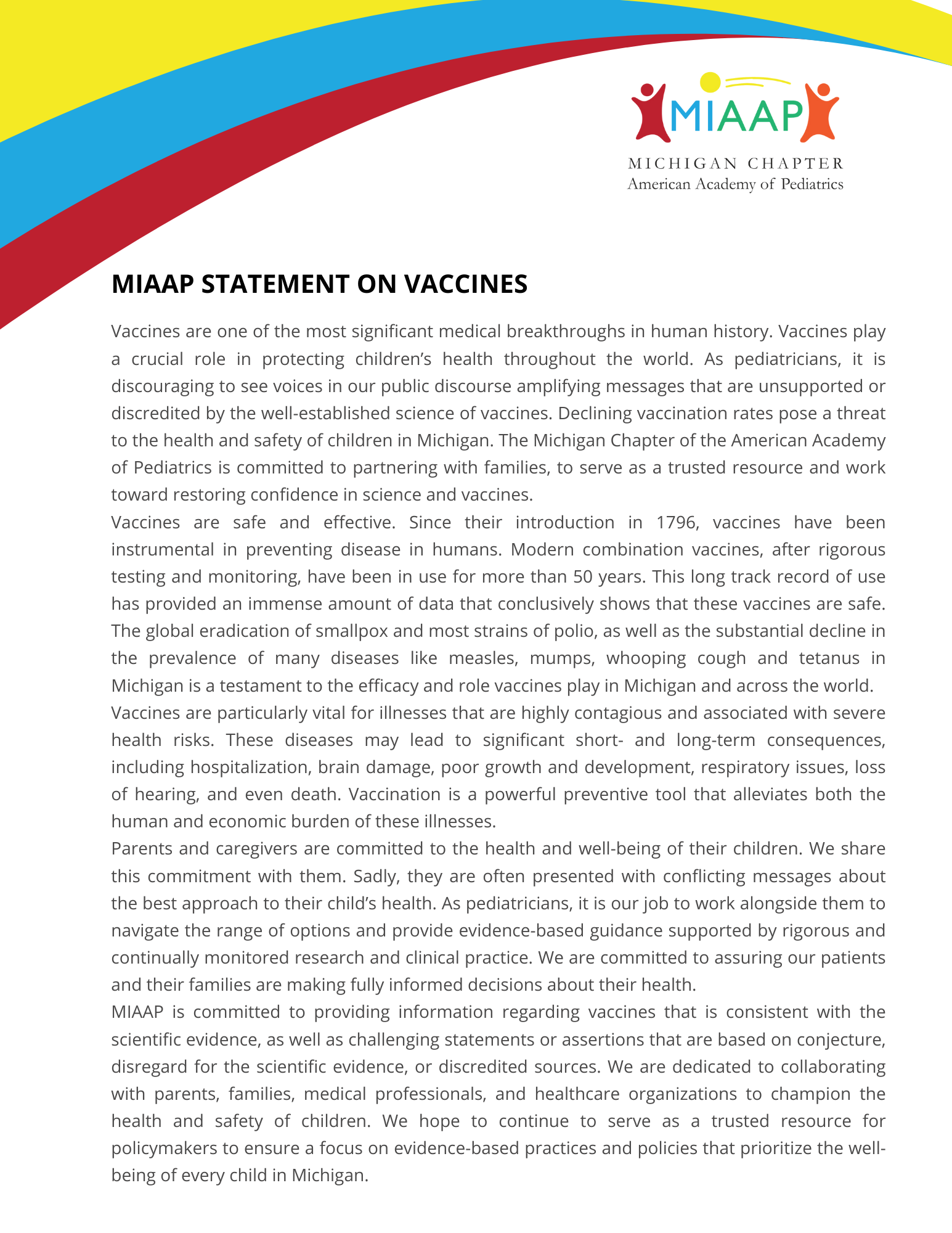 Advocacy Statements — MIAAP