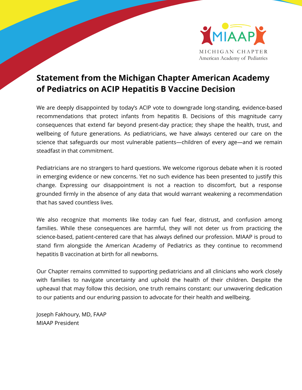Advocacy Statements — MIAAP
