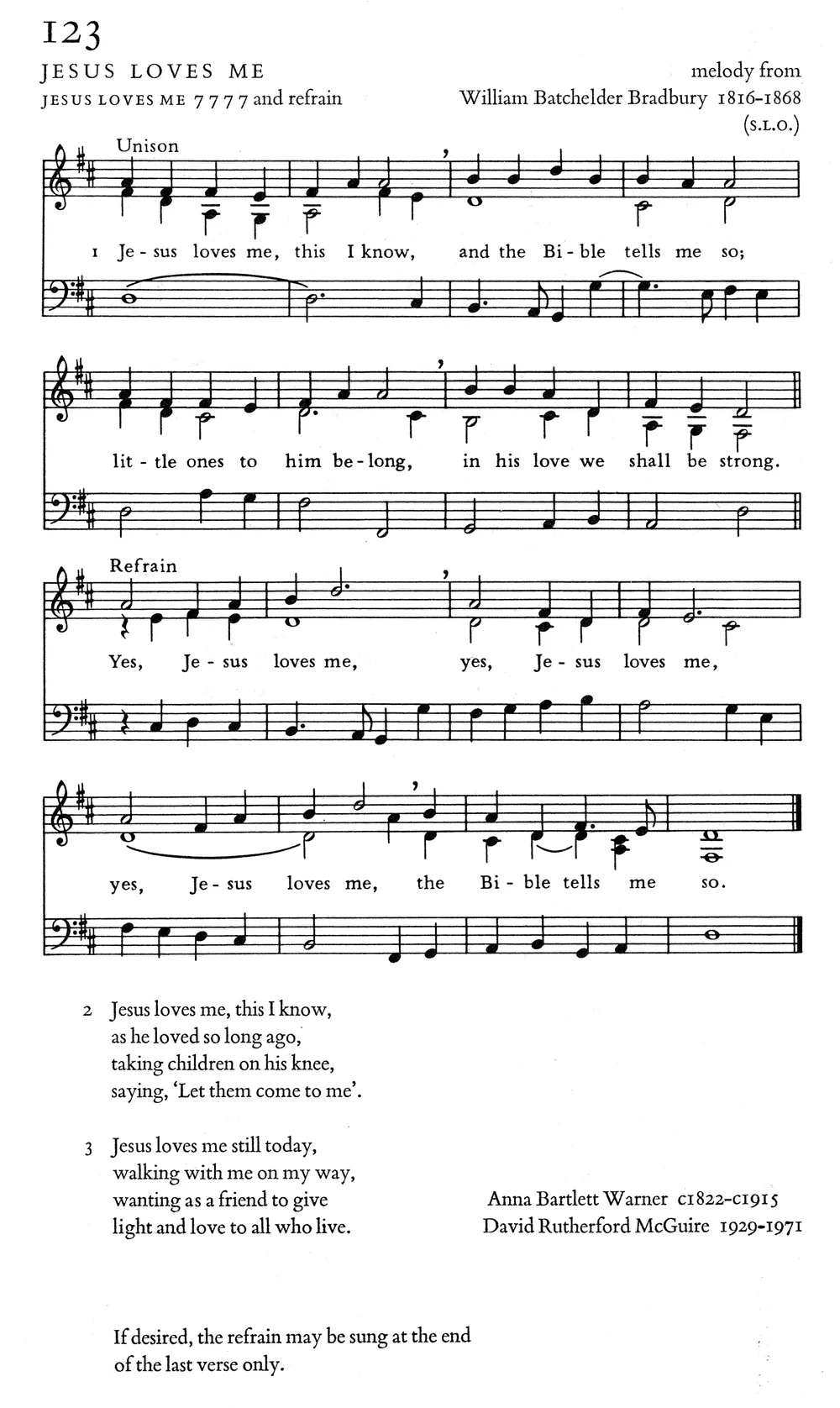 Jesus loves me — Hymnology Archive