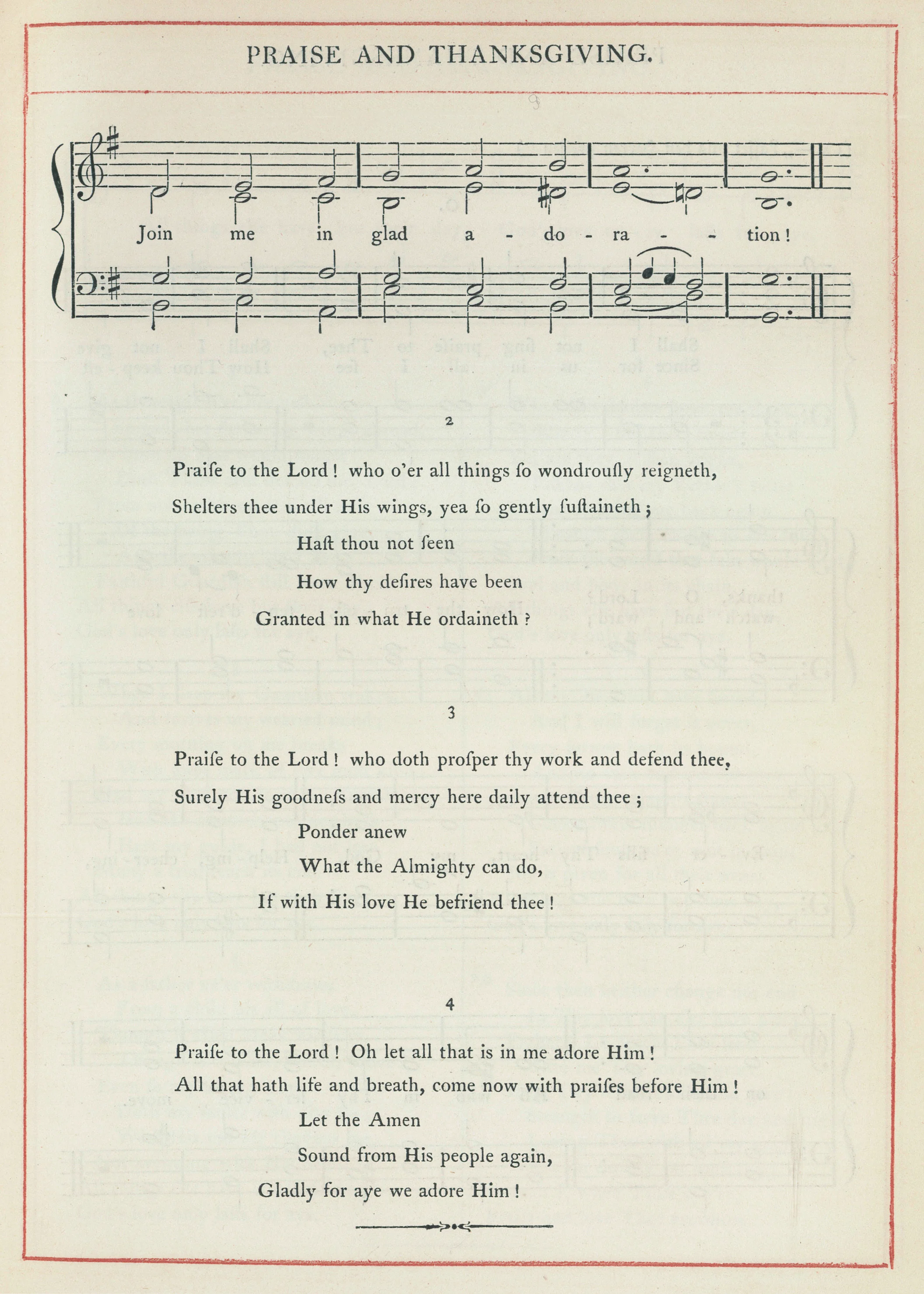 Praise to the Lord, the Almighty — Hymnology Archive