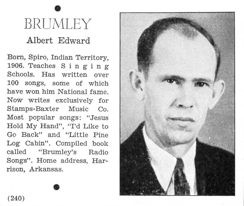 Albert Brumley — Hymnology Archive