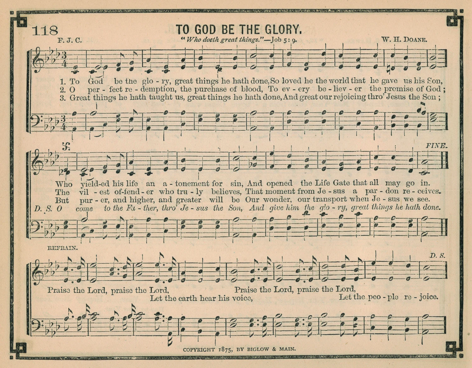 To God be the glory — Hymnology Archive