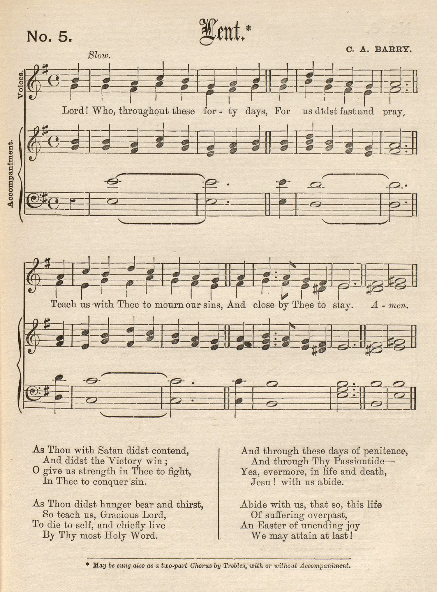 Lord! who throughout these forty days — Hymnology Archive