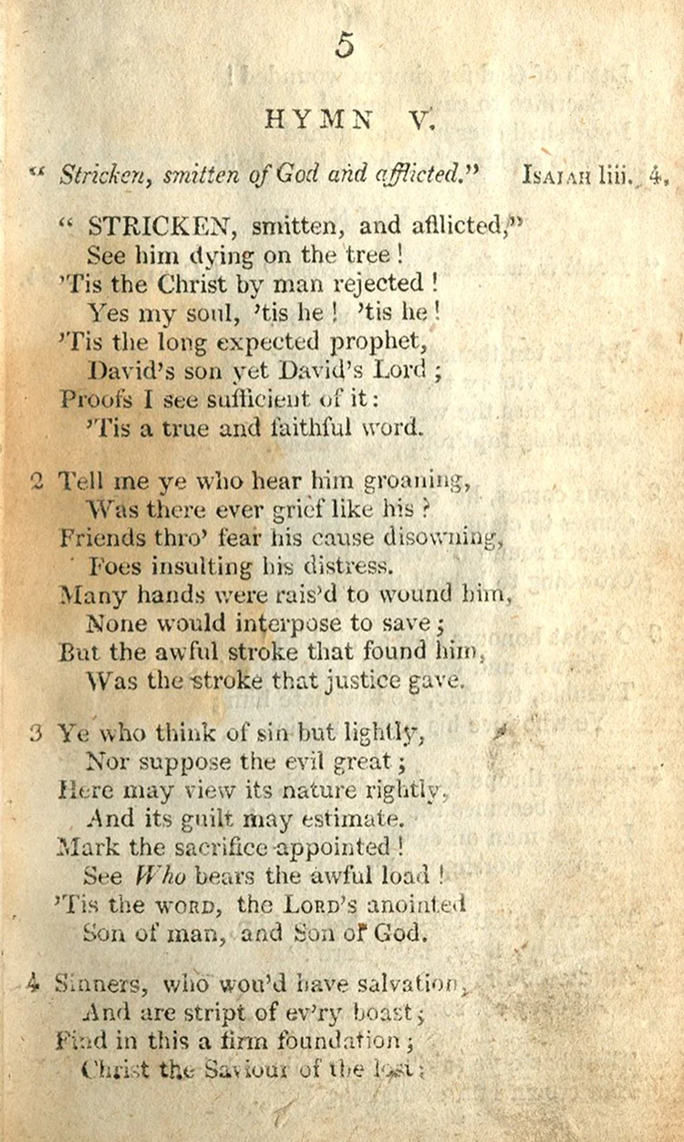 Stricken, smitten, and afflicted — Hymnology Archive