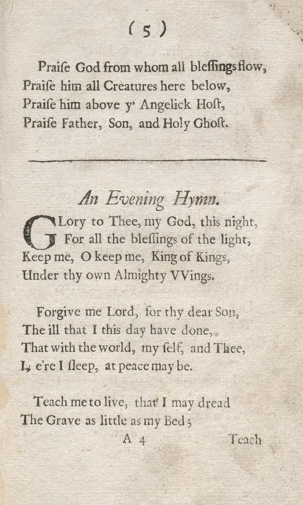 Three Hymns and a Doxology by Thomas Ken — Hymnology Archive