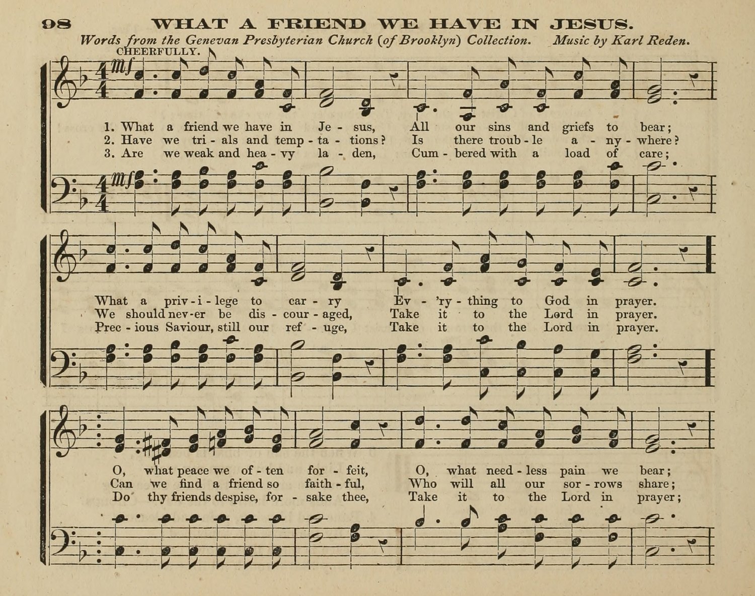 What a friend we have in Jesus — Hymnology Archive