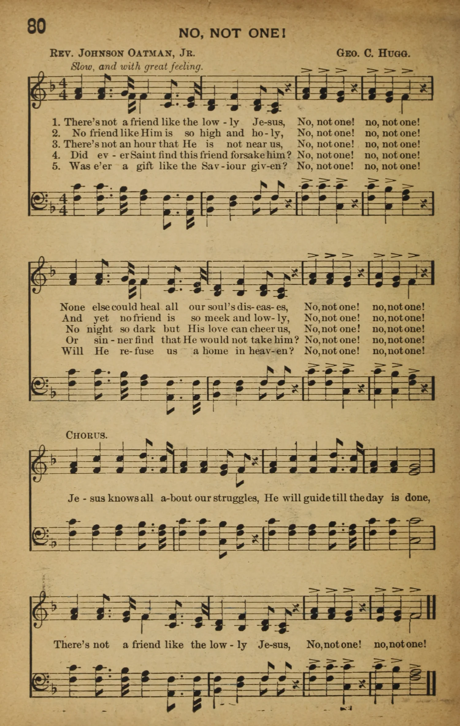 No Not One — Hymnology Archive