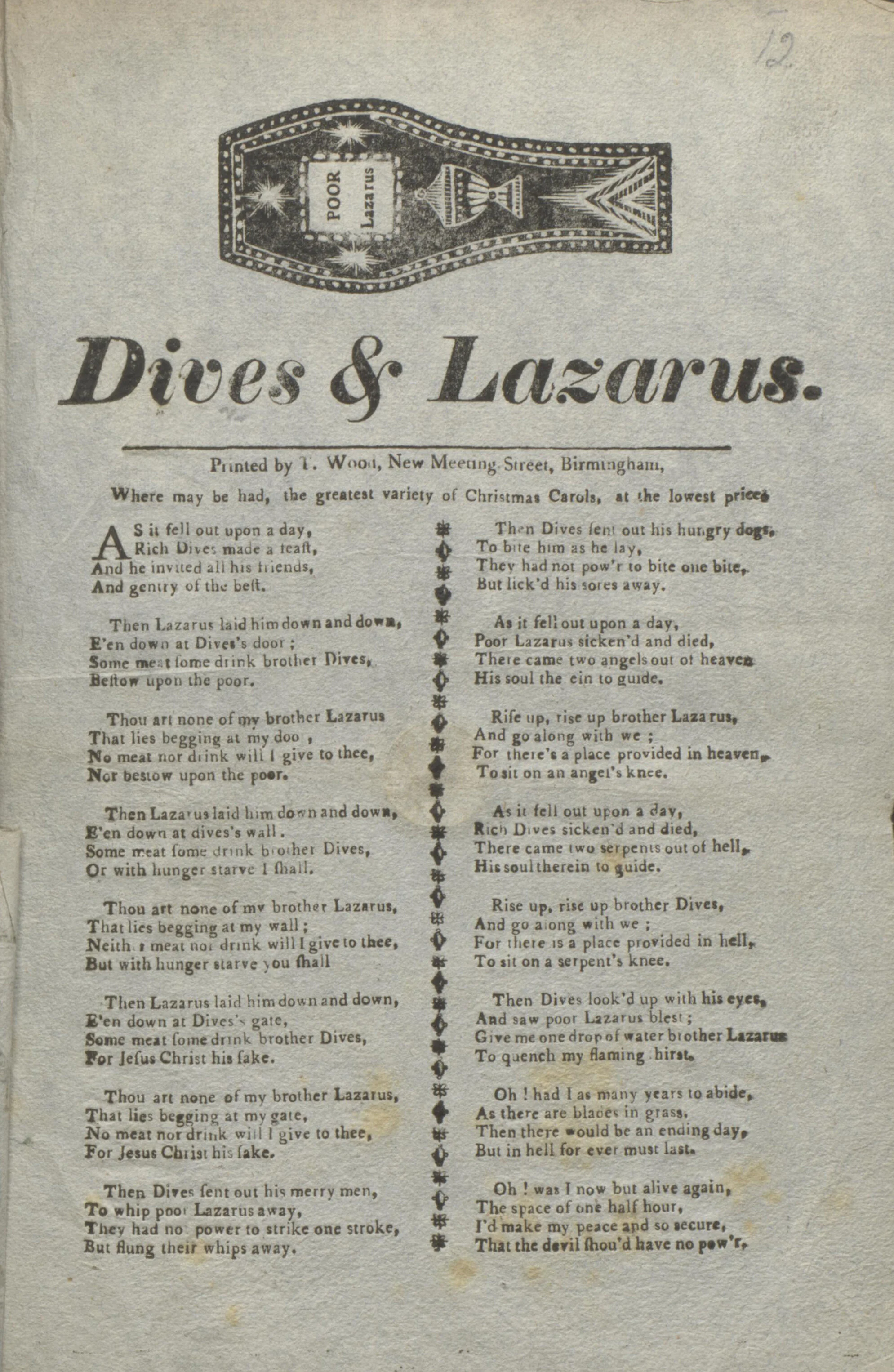 Dives and Lazarus — Hymnology Archive