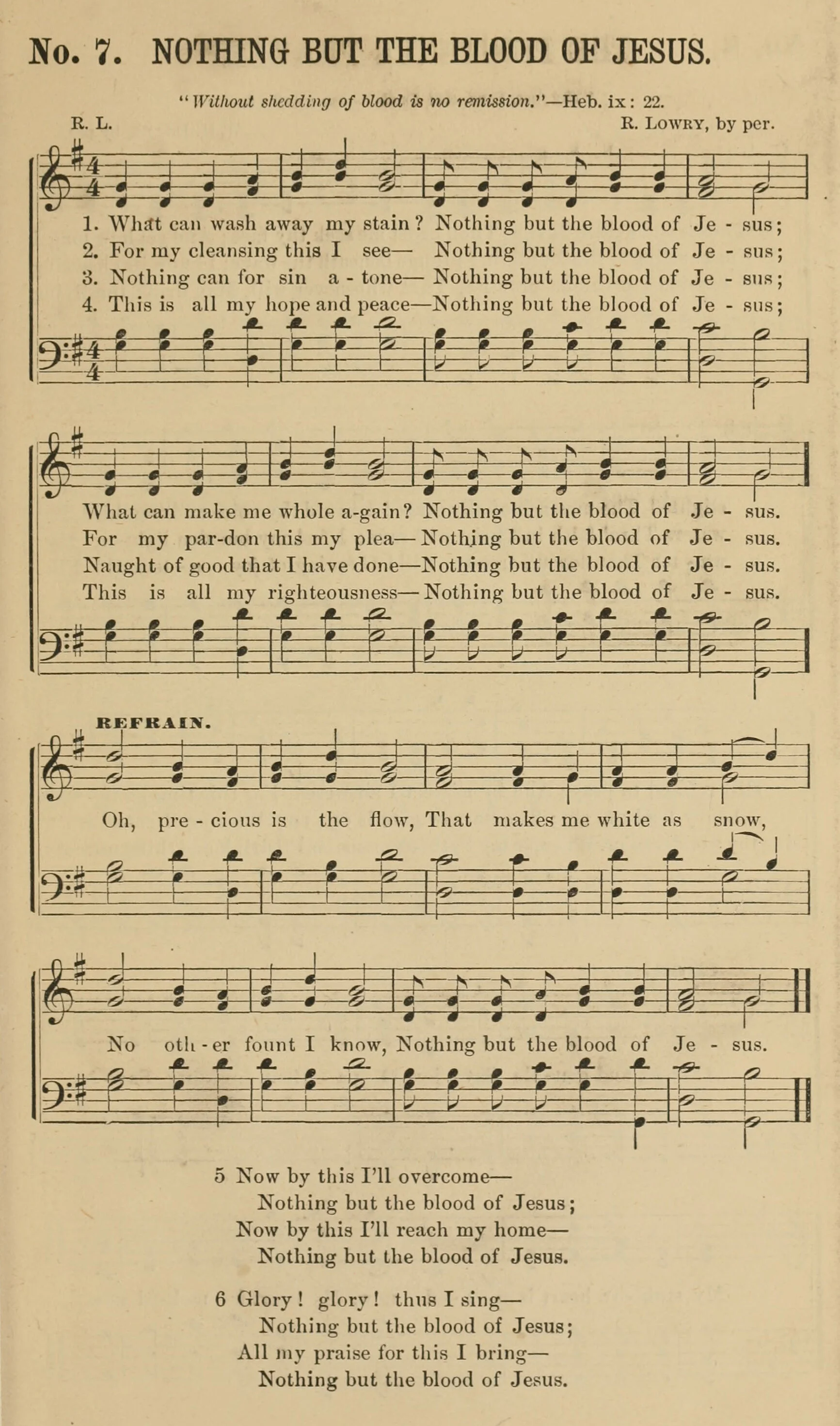 Nothing but the Blood of Jesus — Hymnology Archive