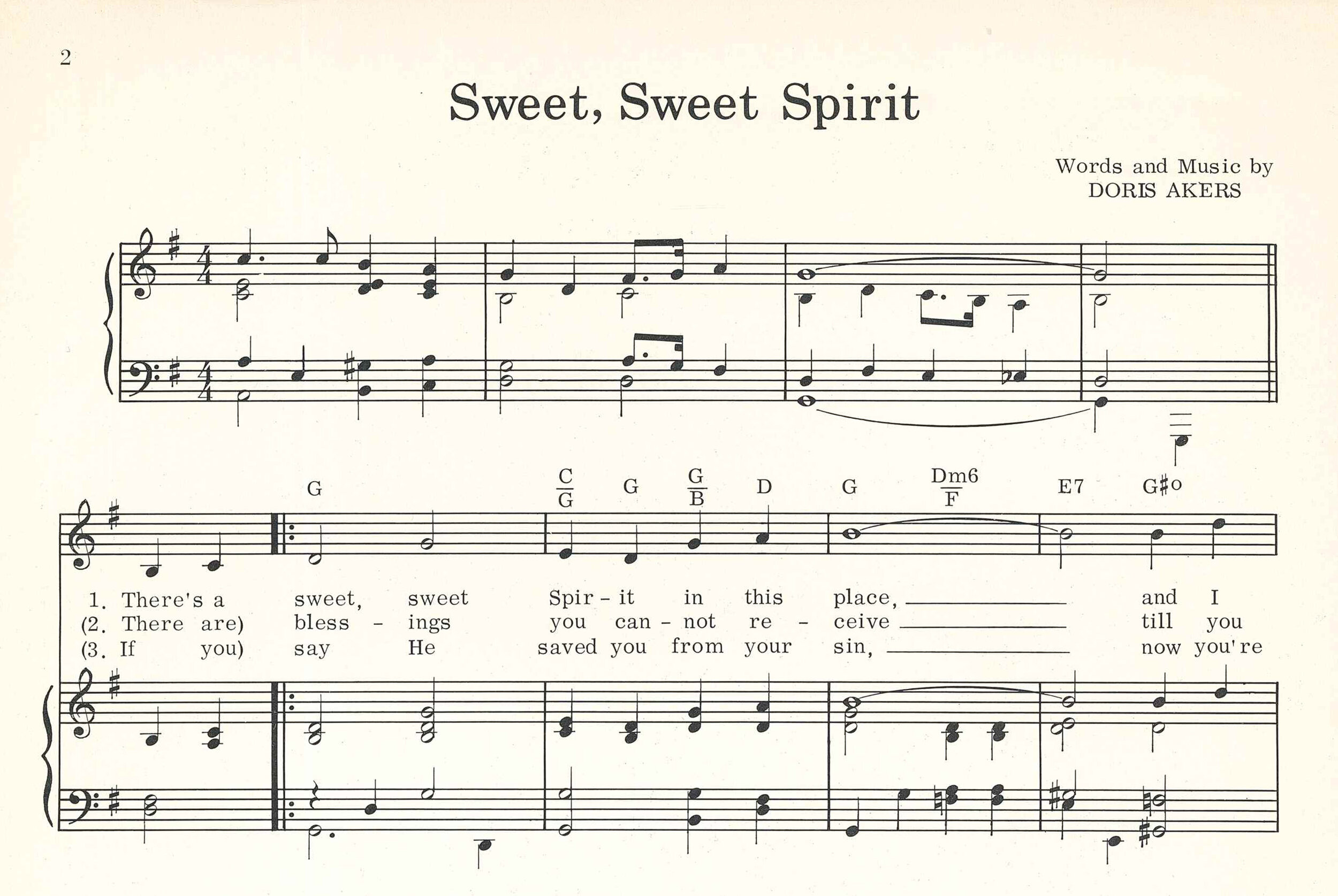 Sweet Sweet Spirit — Hymnology Archive