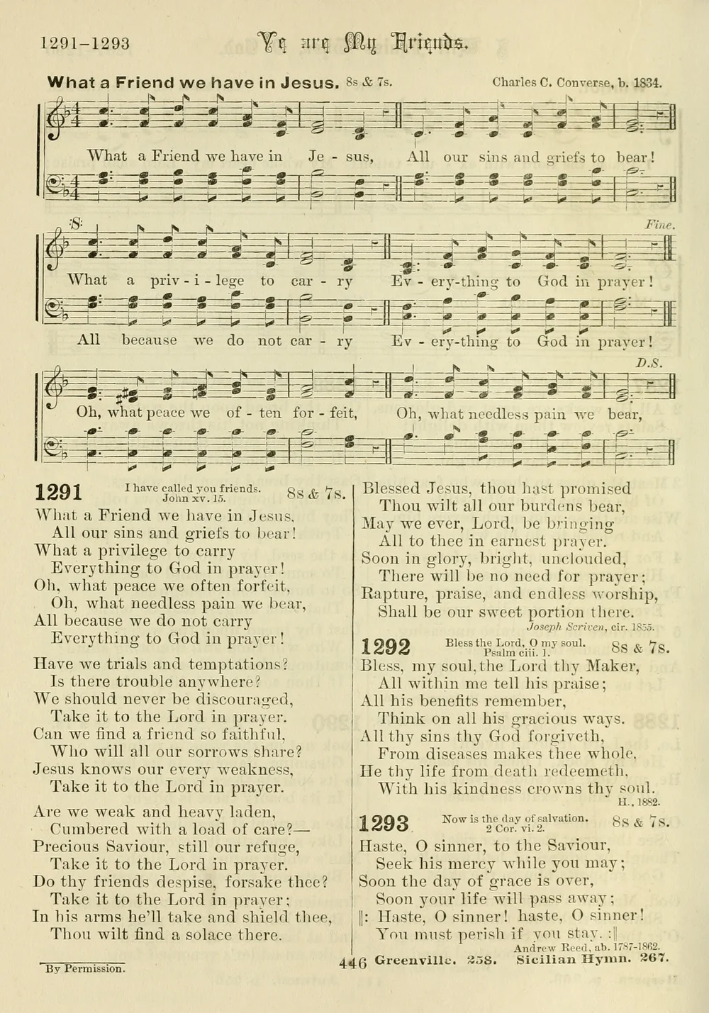 What a friend we have in Jesus — Hymnology Archive