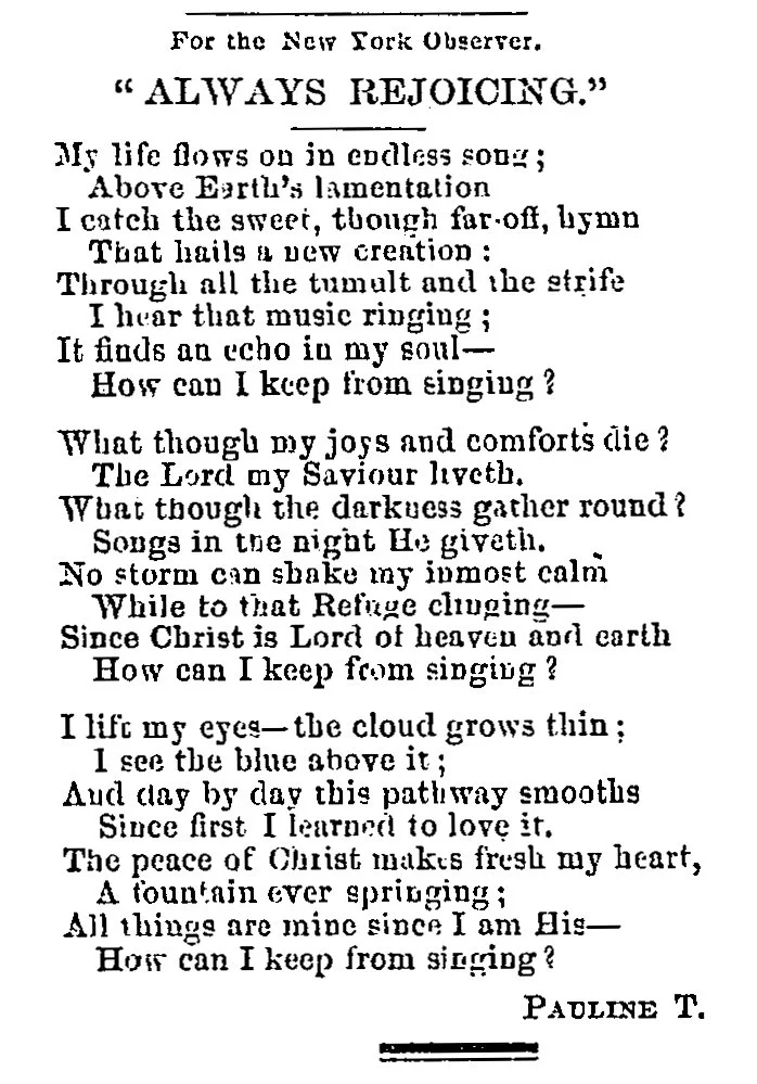 How Can I Keep from Singing — Hymnology Archive