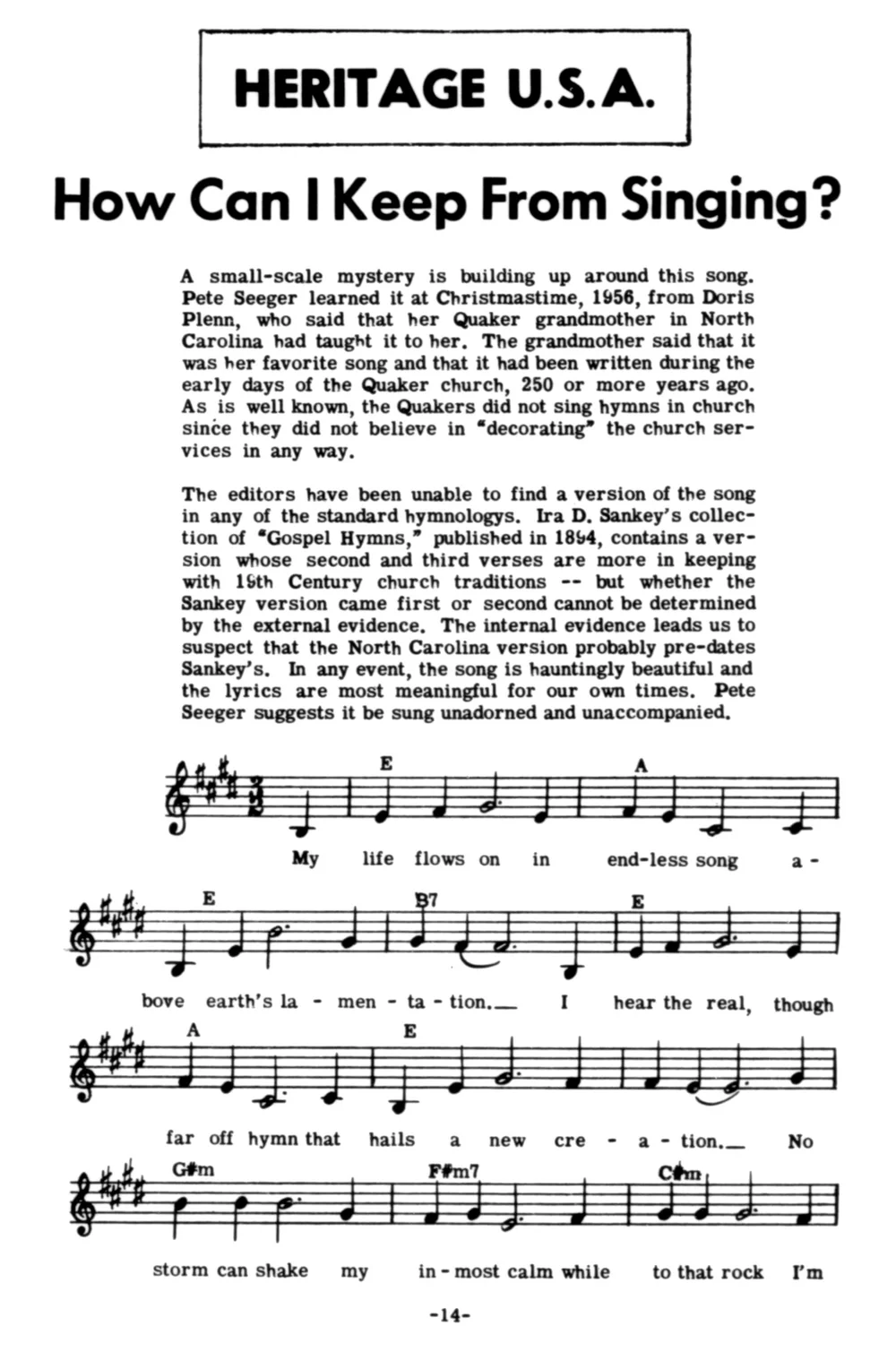 How Can I Keep from Singing — Hymnology Archive