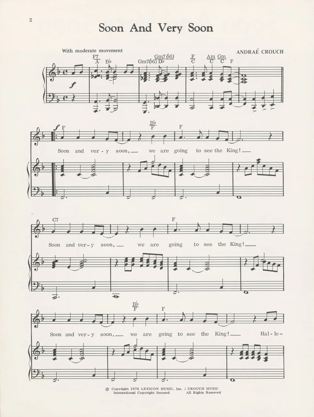 Soon and Very Soon — Hymnology Archive