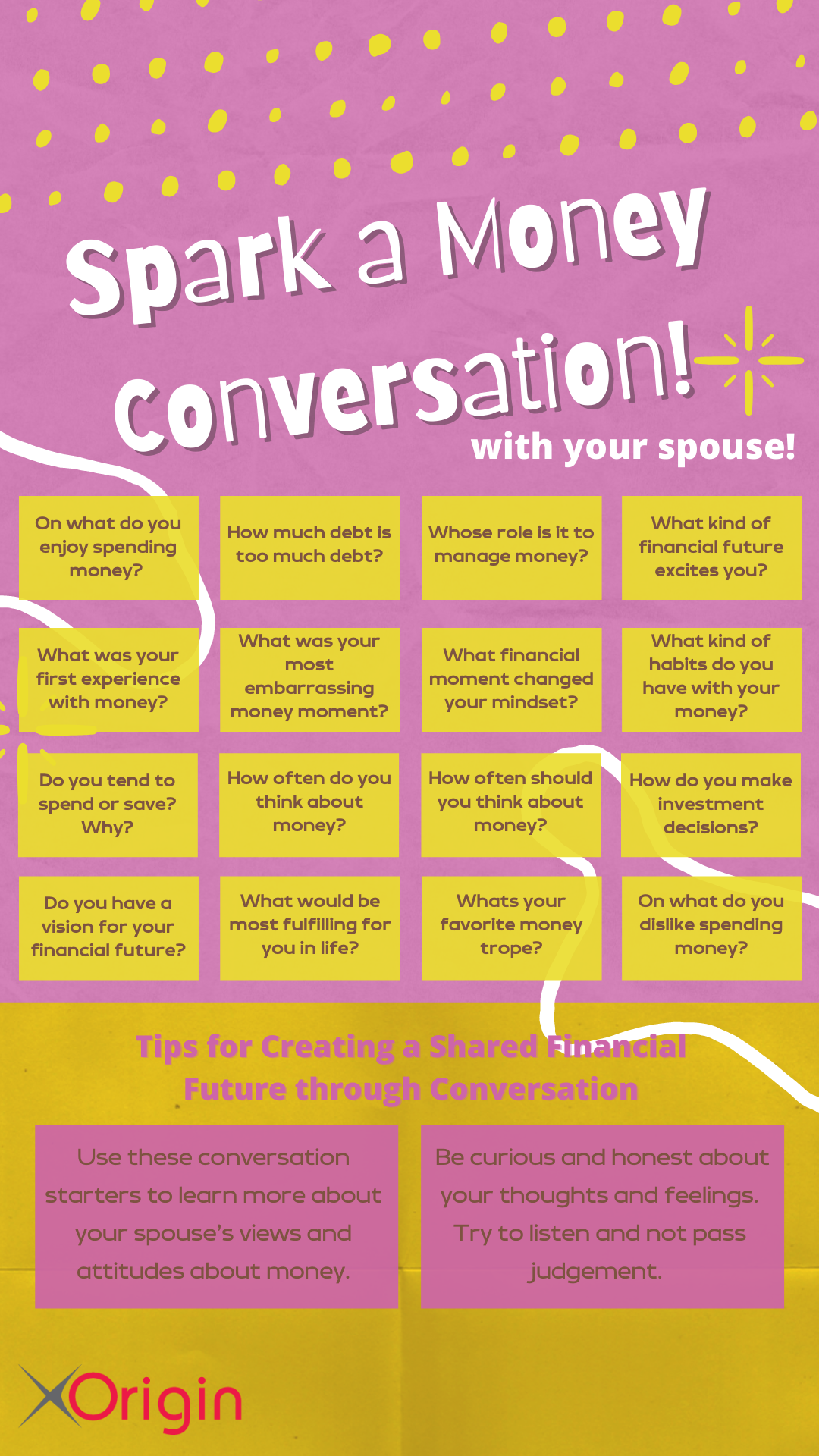 Spark a Healthy Conversation about Money with Your Spouse! — Origin ...