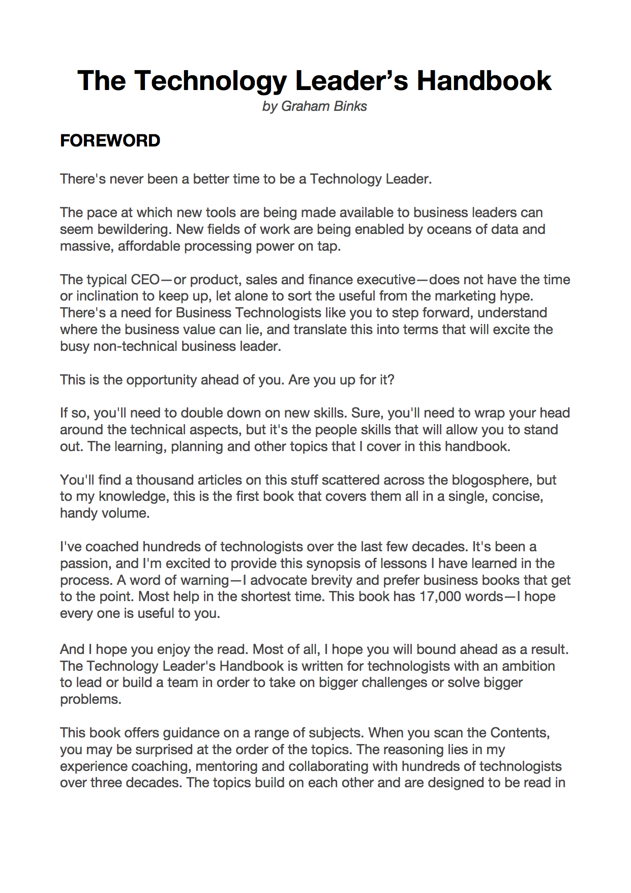 Books — Graham Binks