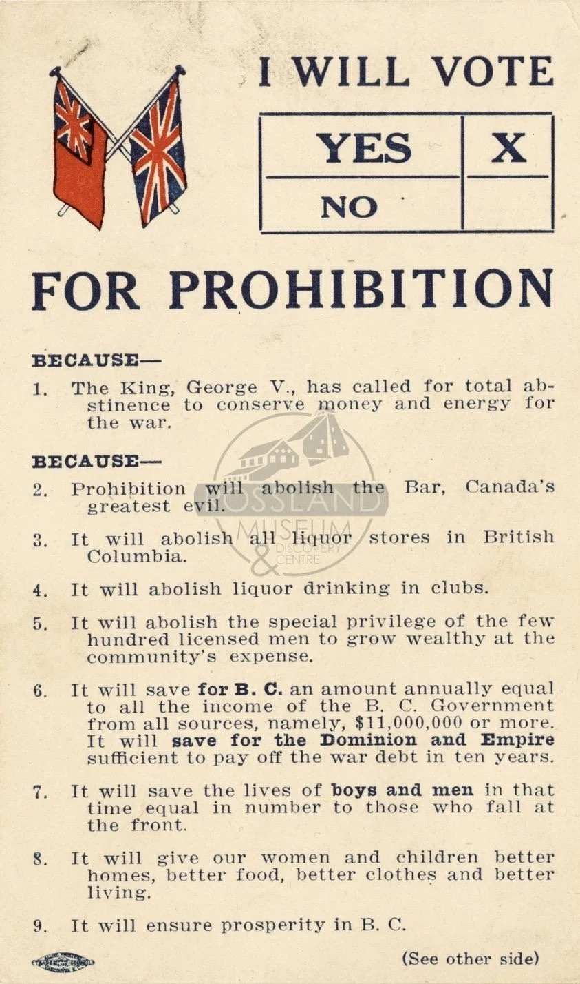 Rossland Vices - Alcohol — Rossland Museum & Discovery Centre