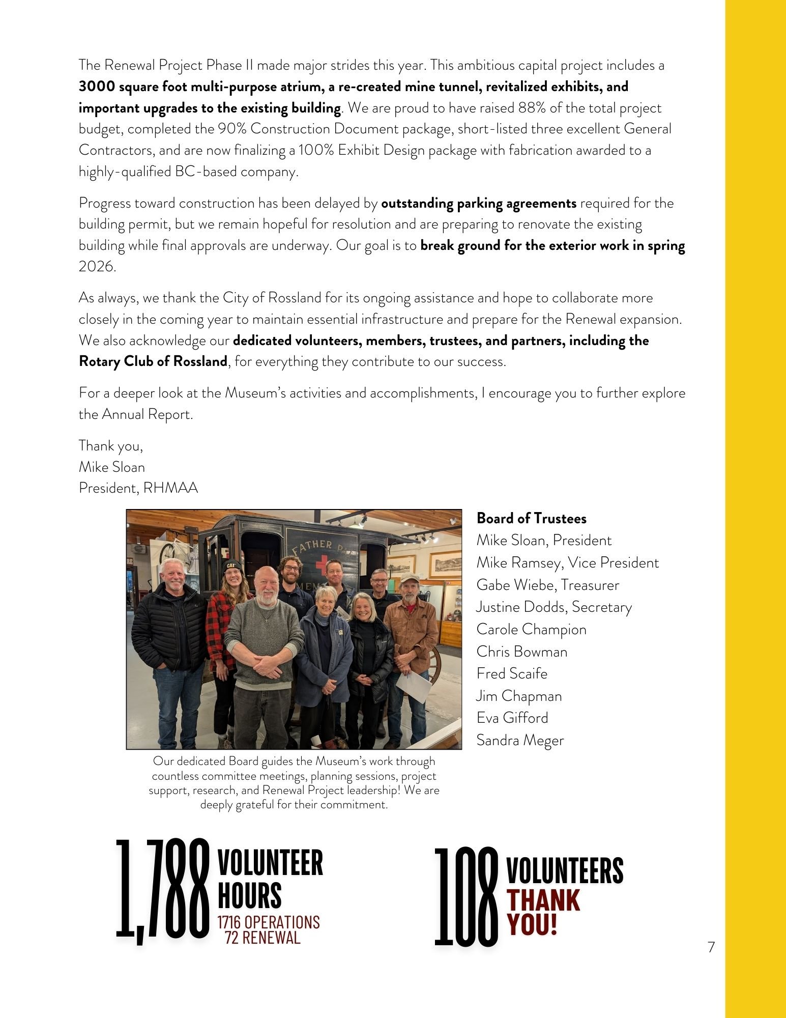 2025 Annual Report & New Board — Rossland Museum & Discovery Centre