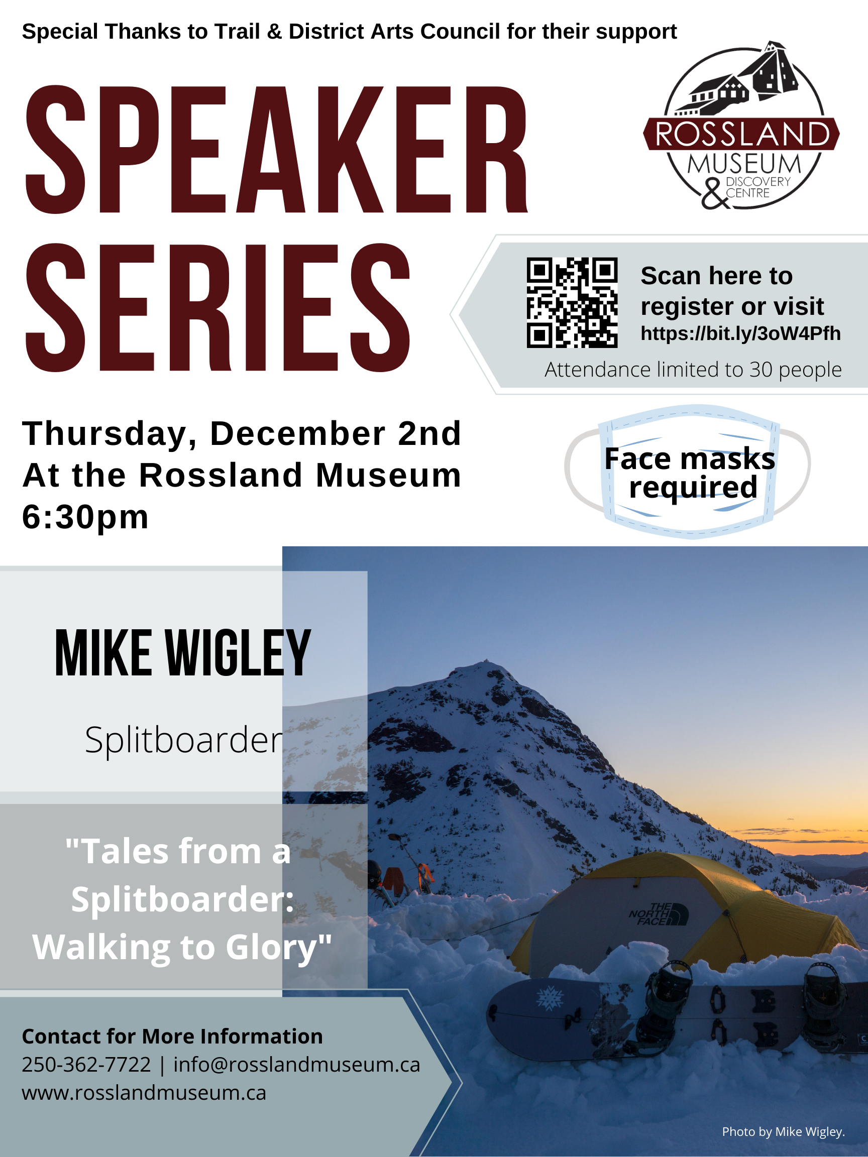 Speaker Series: Mike Wigley — Rossland Museum & Discovery Centre