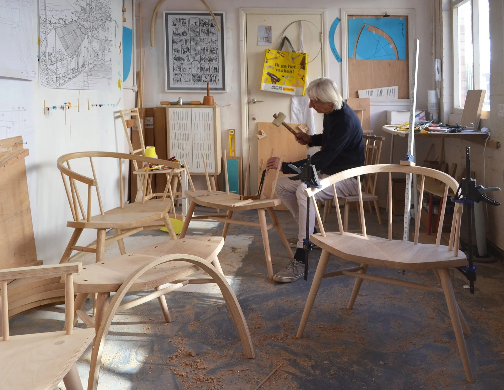 Chris Eckersley: Devon Chair (English Ash) — Fen Ditton Gallery