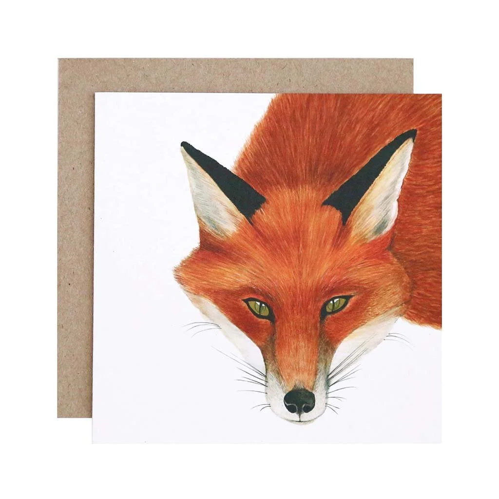 Telling Tales The Fox and The Raven Blank greeting Card — Divine Objects