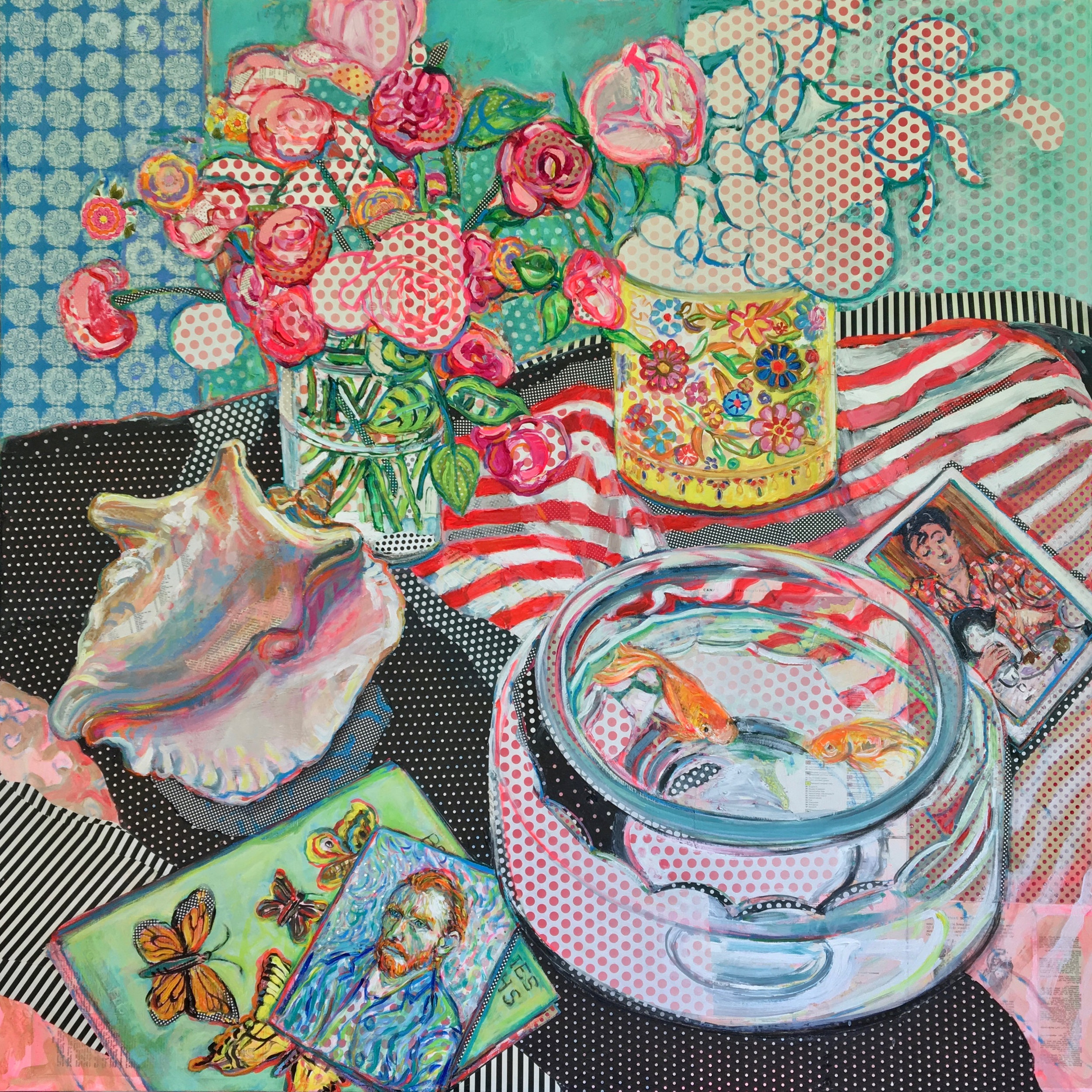 mixed media acrylic painting by Polly Jones — Polly Jones Art