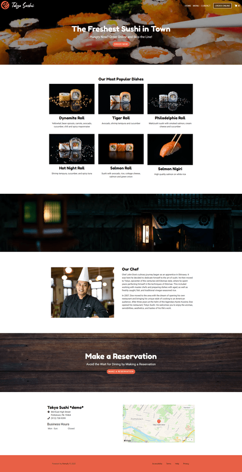 Sample Restaurant Website Designs & Online Ordering Demo