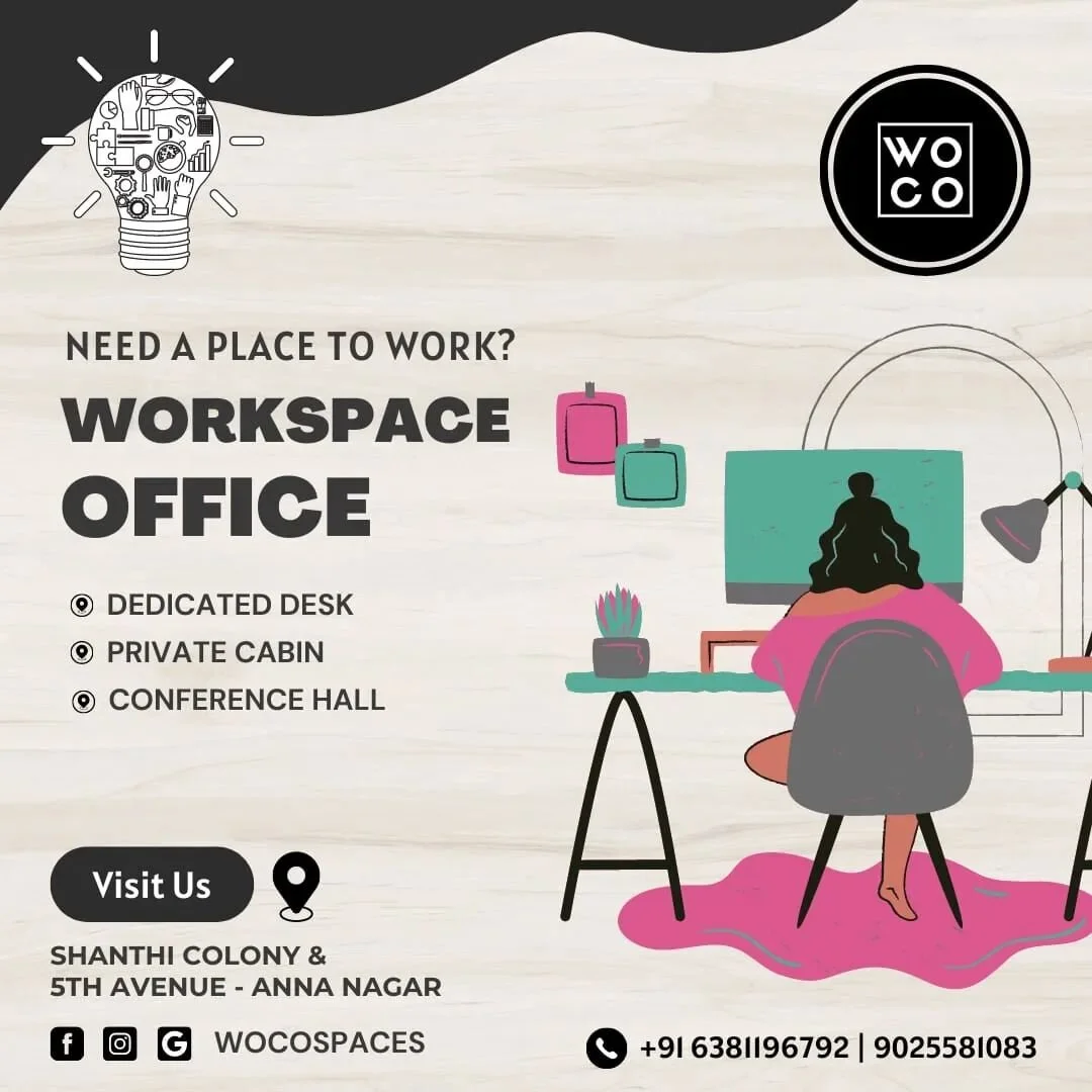 Best co-working & shared office space in Annanagar & Velachery