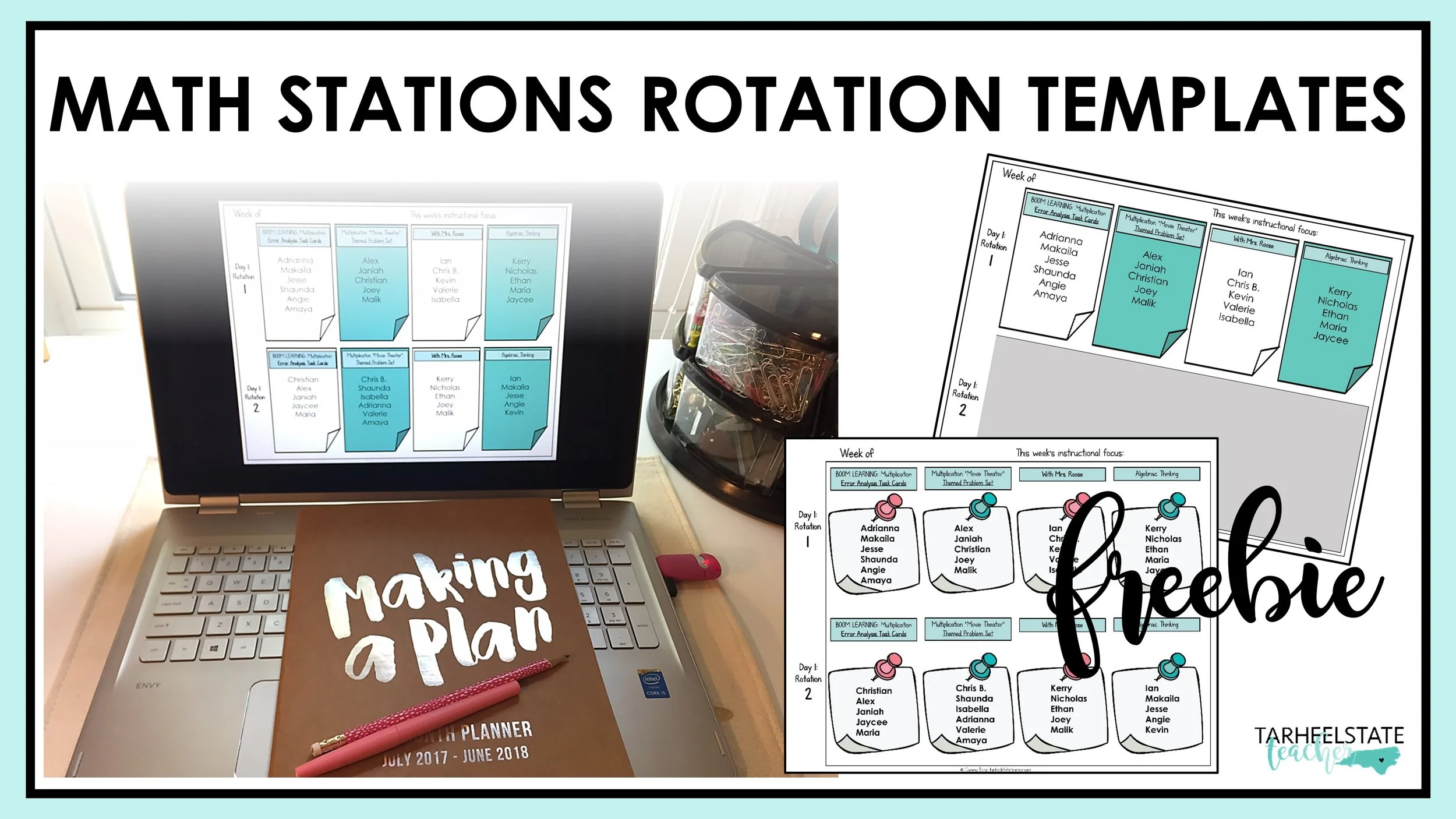 Free Math Stations Rotation Template for Upper Elementary ...