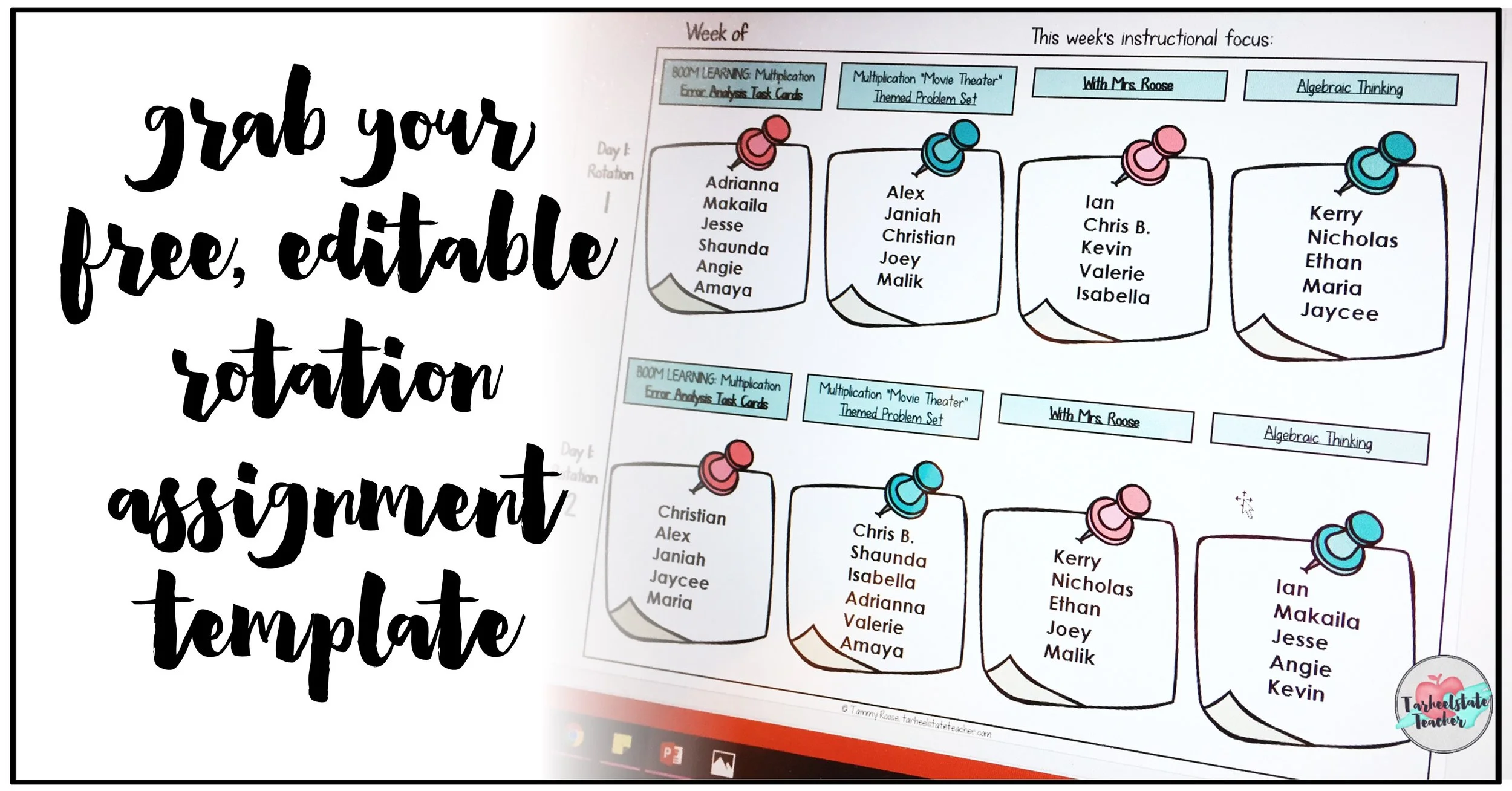Free Math Stations Rotation Template for Upper Elementary ...