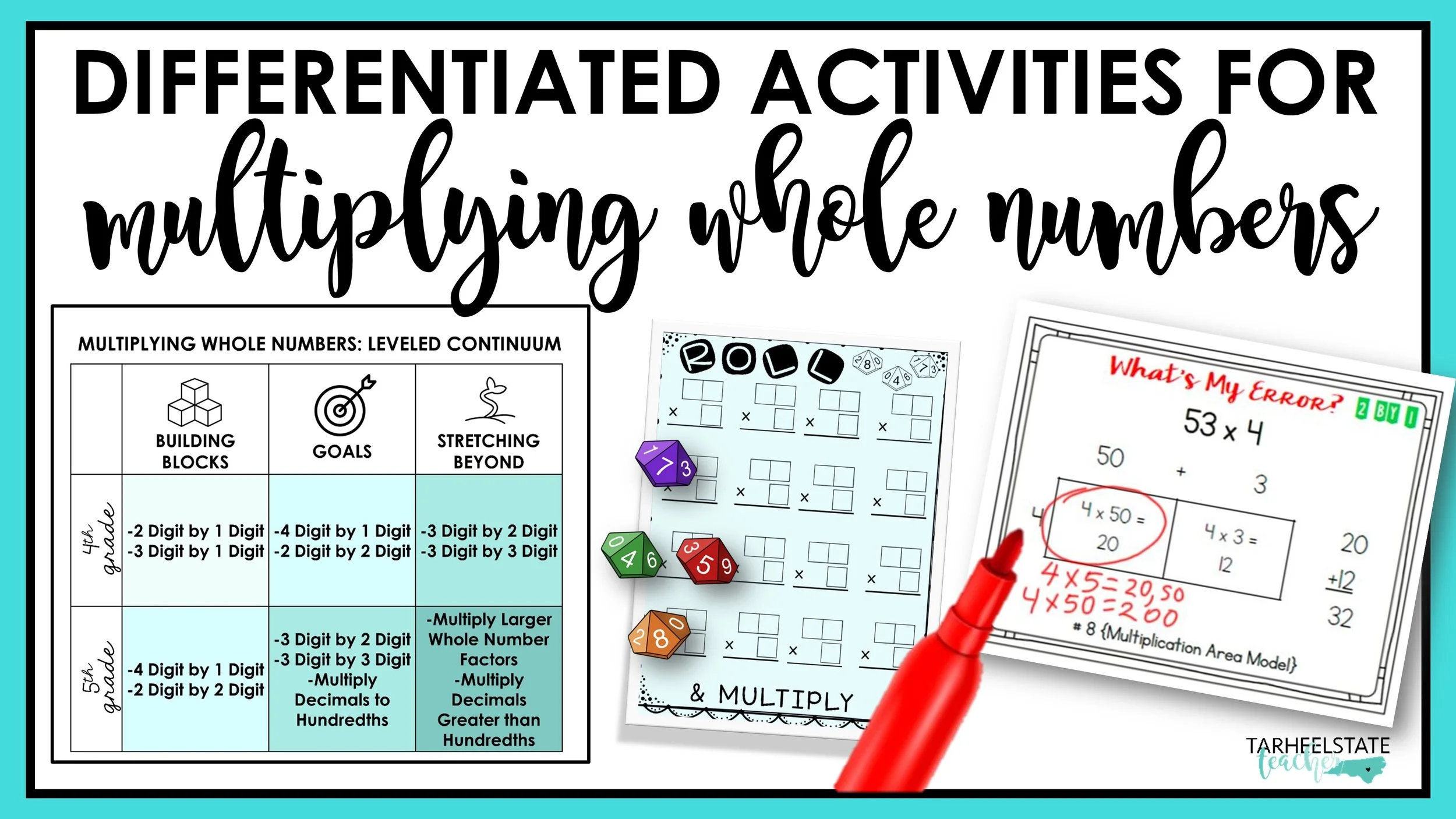 Multiplying Whole Numbers Ideas For 4th And 5th Grade Tarheelstate