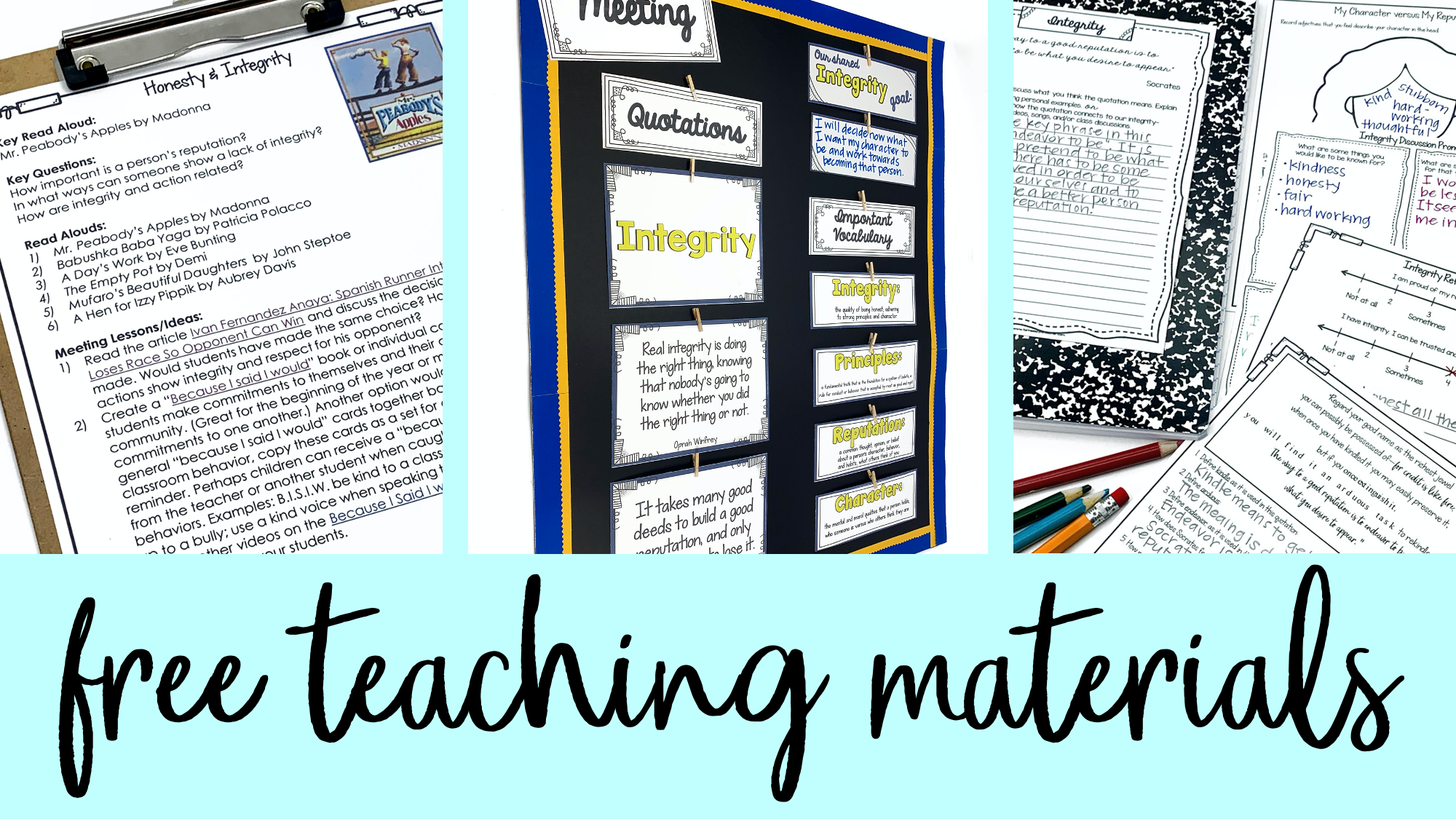 Integrity Themed Morning Meeting Resources for Character Development ...