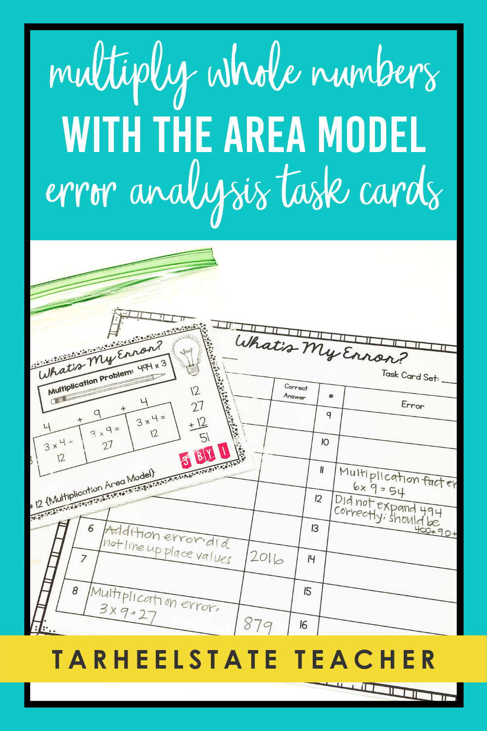 Multiplying with the Area Model Error Analysis — Tarheelstate Teacher