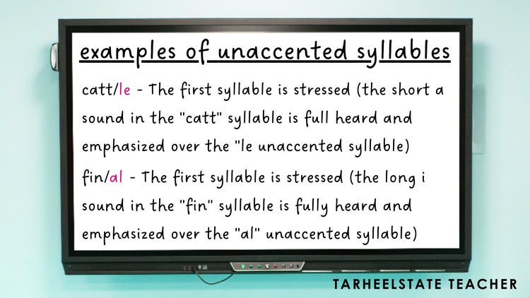 Teaching Unaccented Syllables — Tarheelstate Teacher