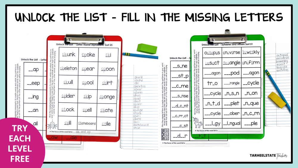 Words Their Way Free Resources for Word Study — Tarheelstate Teacher