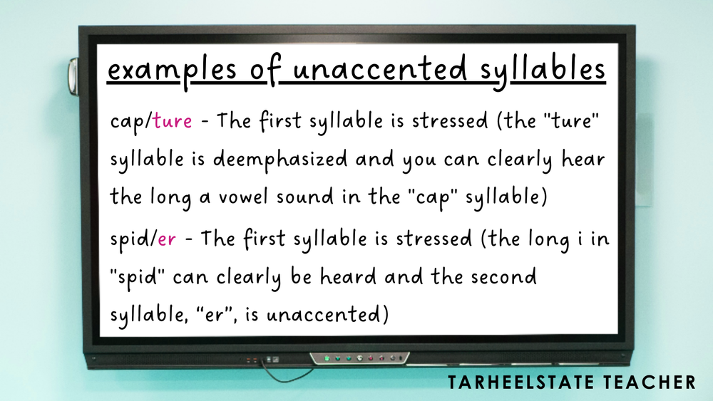 Teaching Unaccented Syllables — Tarheelstate Teacher