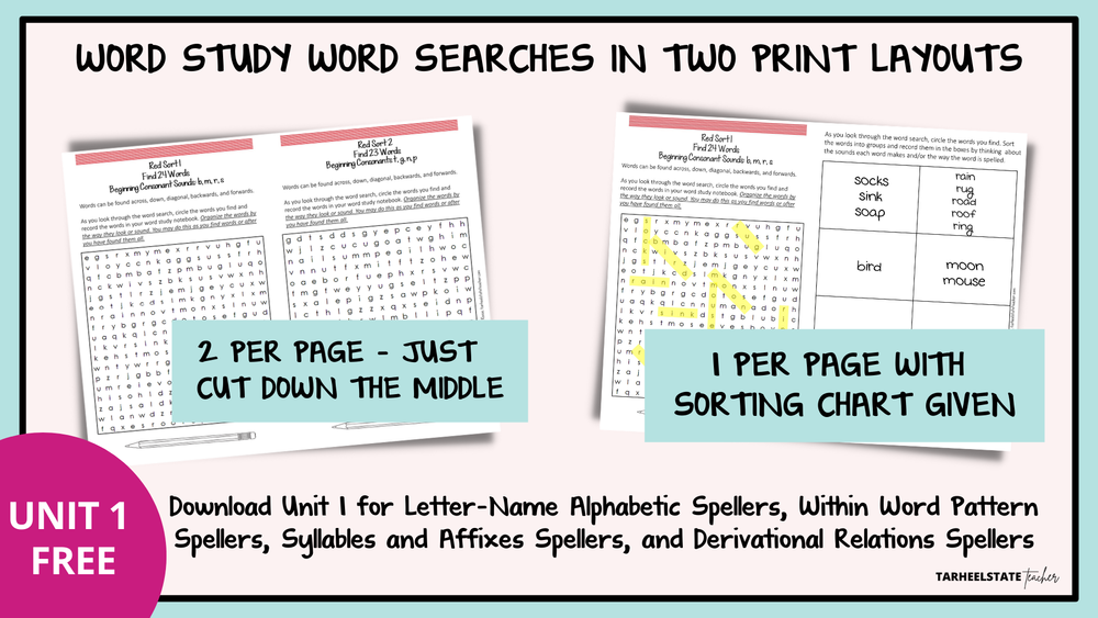 Words Their Way Free Resources for Word Study — Tarheelstate Teacher