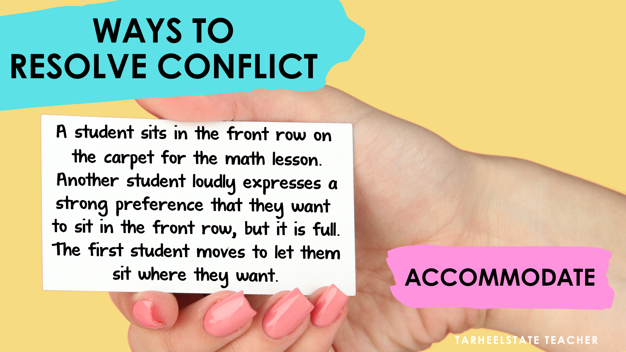 5 Conflict Resolution Styles to Teach Students — Tarheelstate Teacher