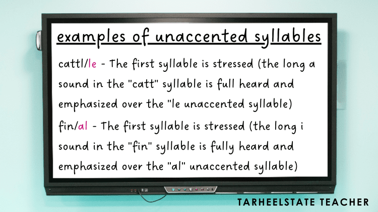 Teaching Unaccented Syllables — Tarheelstate Teacher